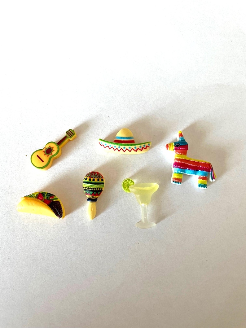 Mexican THEME Miniature Embellishments Doll House Cinco De Mayo Hair ...