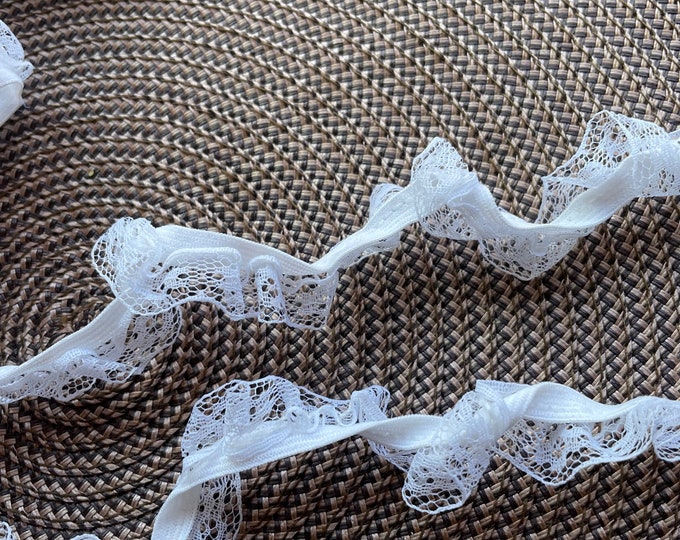Light Pastel Colors Pink Beaded Lace Trim 12" LENGHT = 6 Flowers the ...