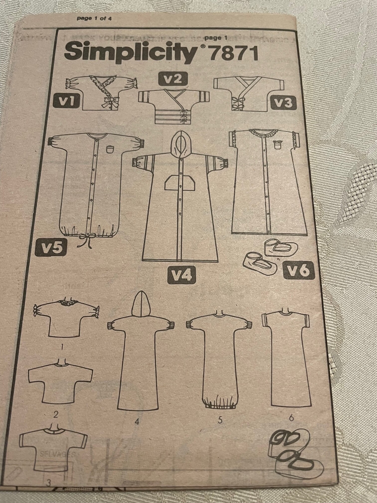 Vintage SIMPLICITY Sewing Pattern 7871 to Make Baby Kimonos and Booties ...