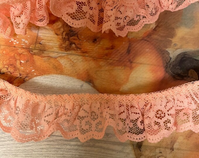 1" WIDTH Orange Pleaded Lace Frilly Trim for Sewing Projects & Crafts ...