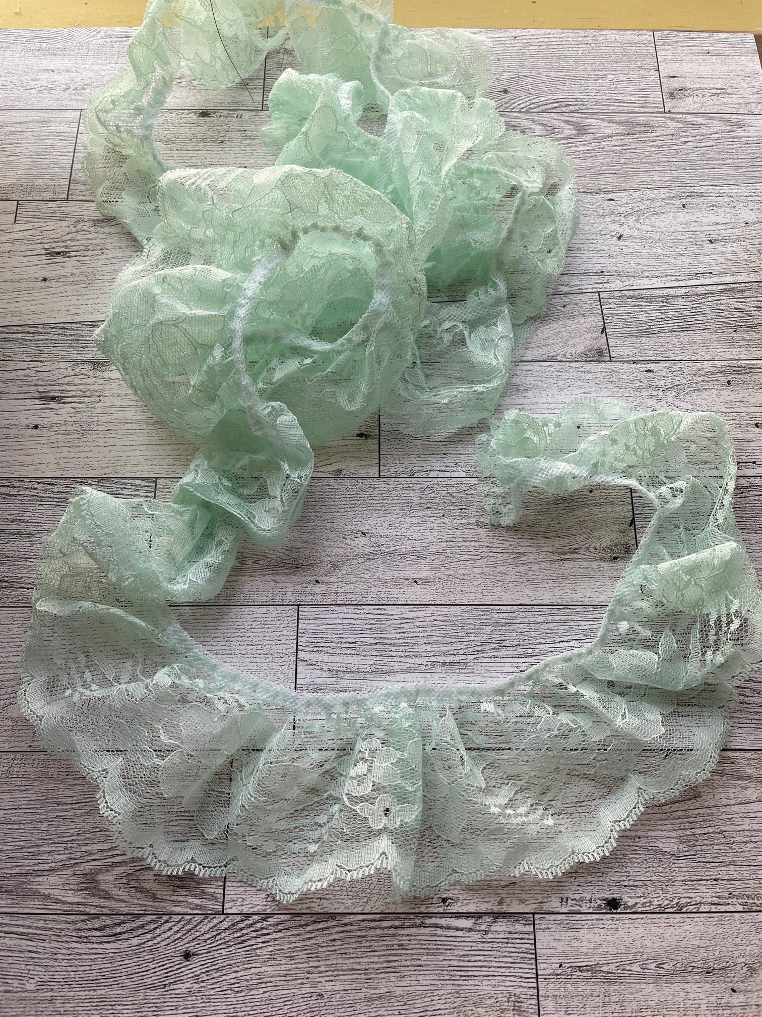 3" Wide Lace Trim Seafoam Green Color , Seafoam Color Lace Trim 3" Wide ...