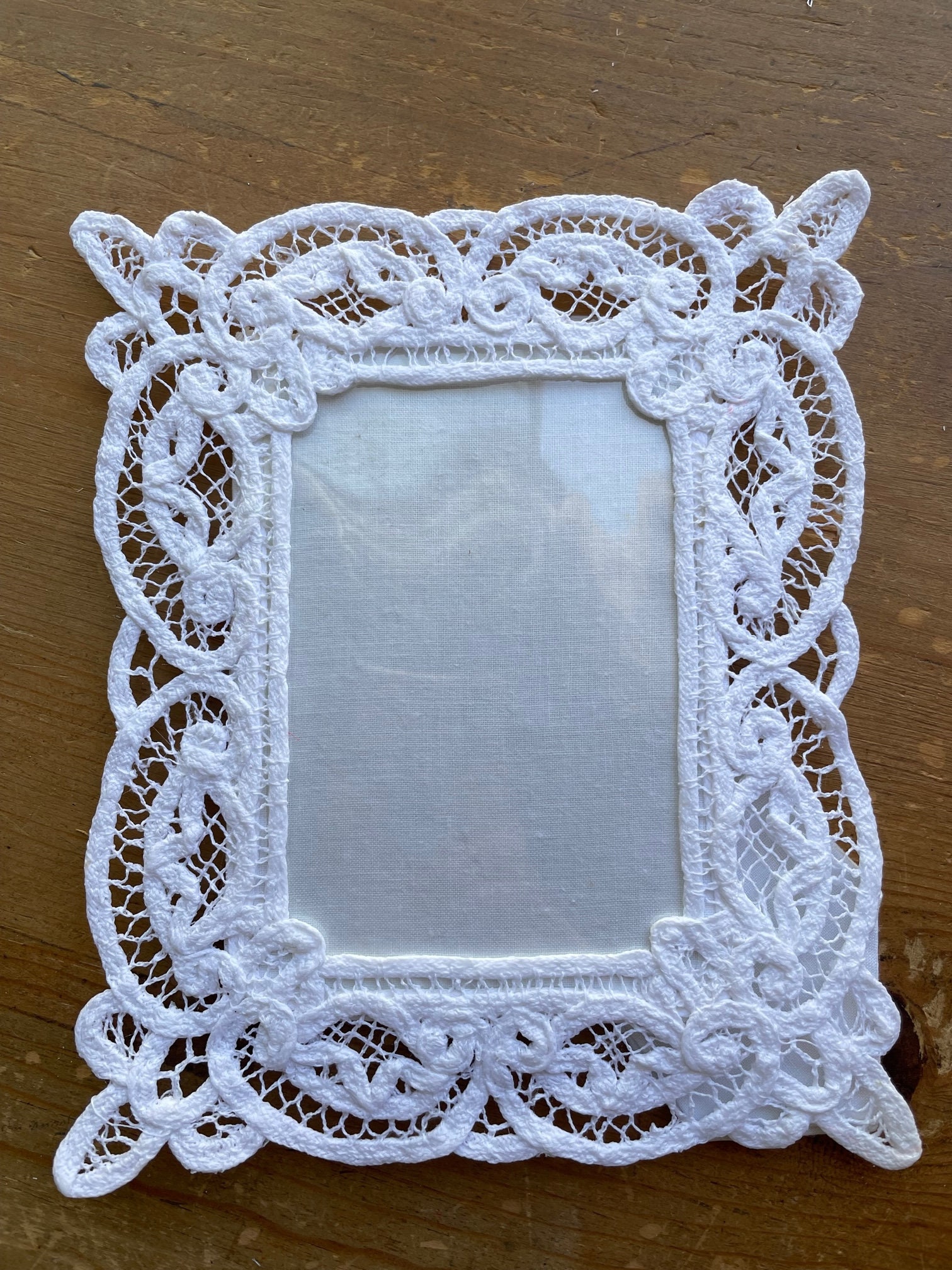 VINTAGE White Rectangular Frame Guttemberg Lace to Gift Wedding ...