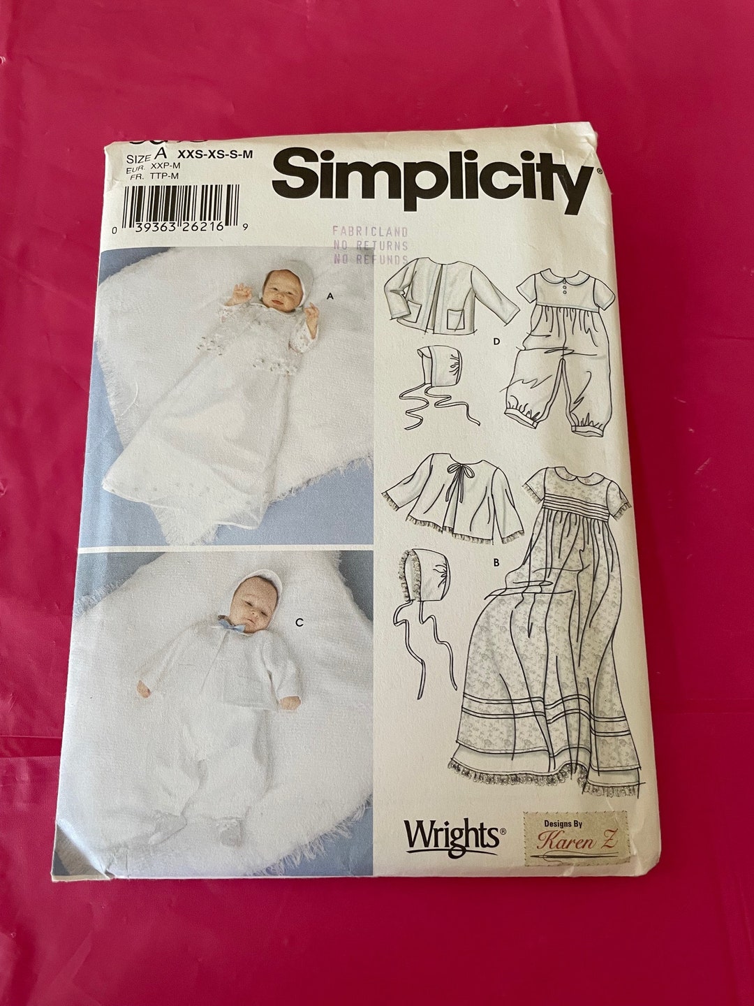 Baptismal Gown Pattern, Simplicity 5813 Christening Gown Pattern ...