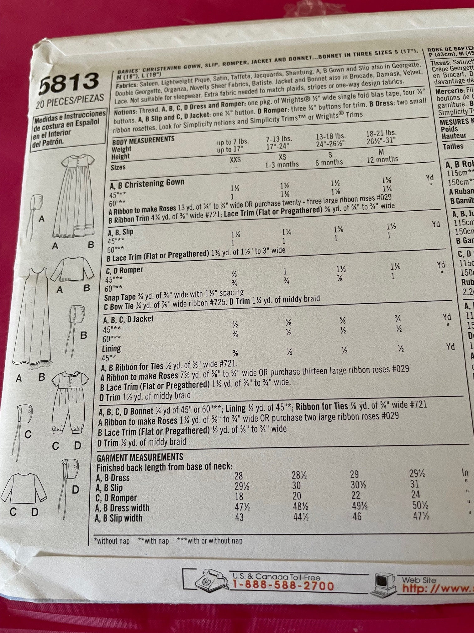 Baptismal Gown Pattern, Simplicity 5813 Christening Gown Pattern ...