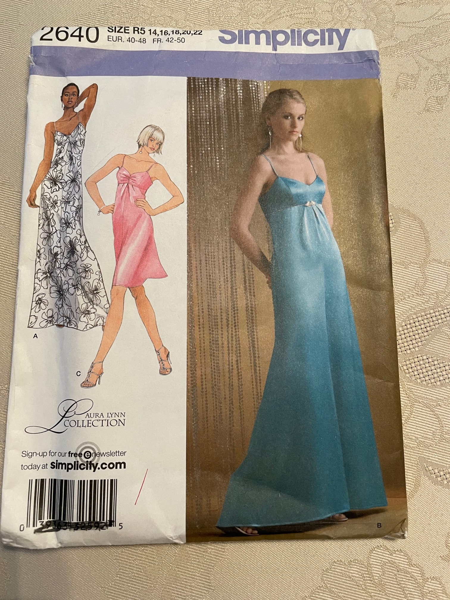 Pattern to Sew Evening Dress in Two Lengths With Back Variations ...