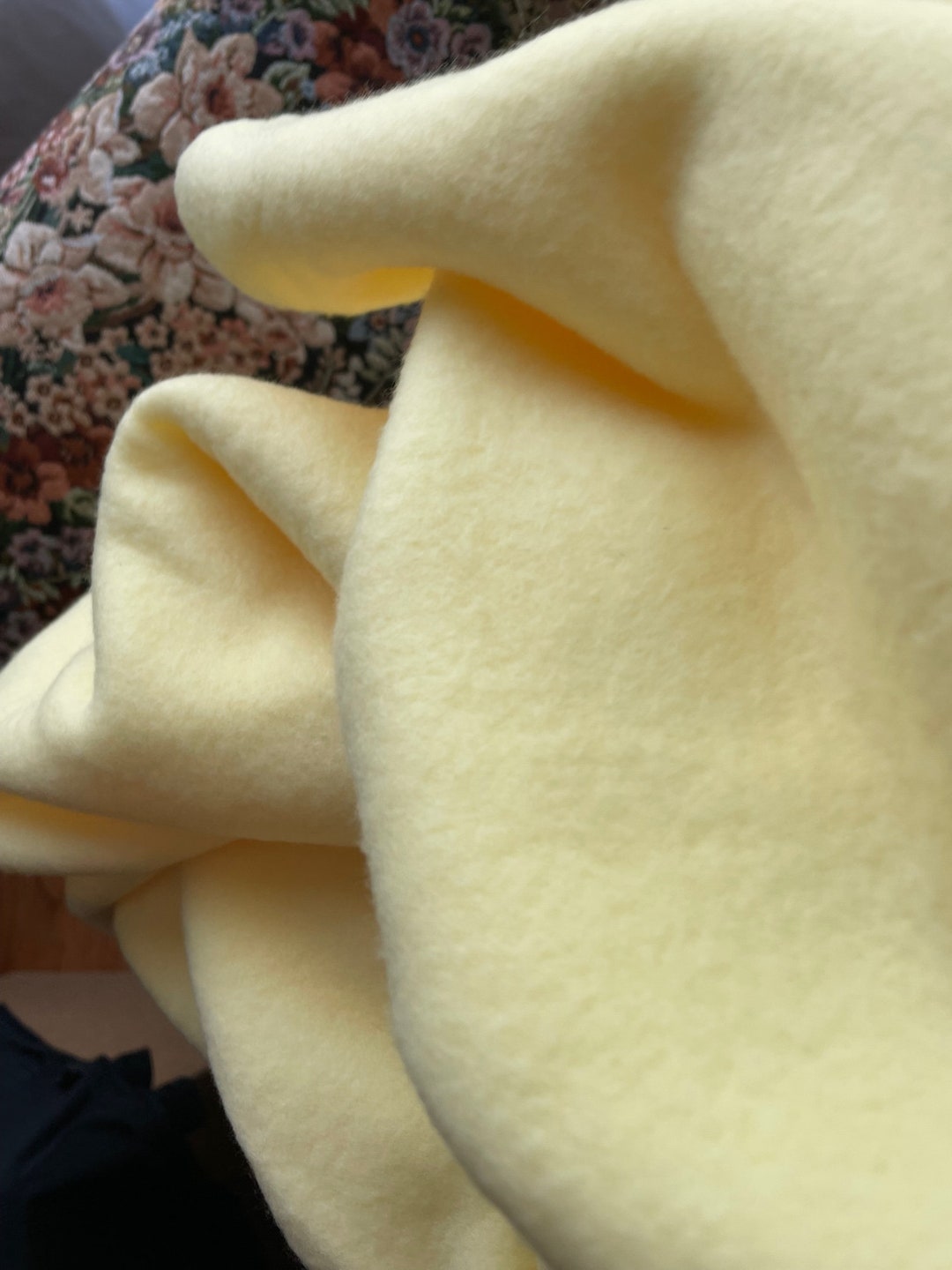 Remnant YELLOW Fleece Fabric 1 Yard Plus 25" Length X 60" Wide, Warm Yellow Fleece Fabric Polar ...