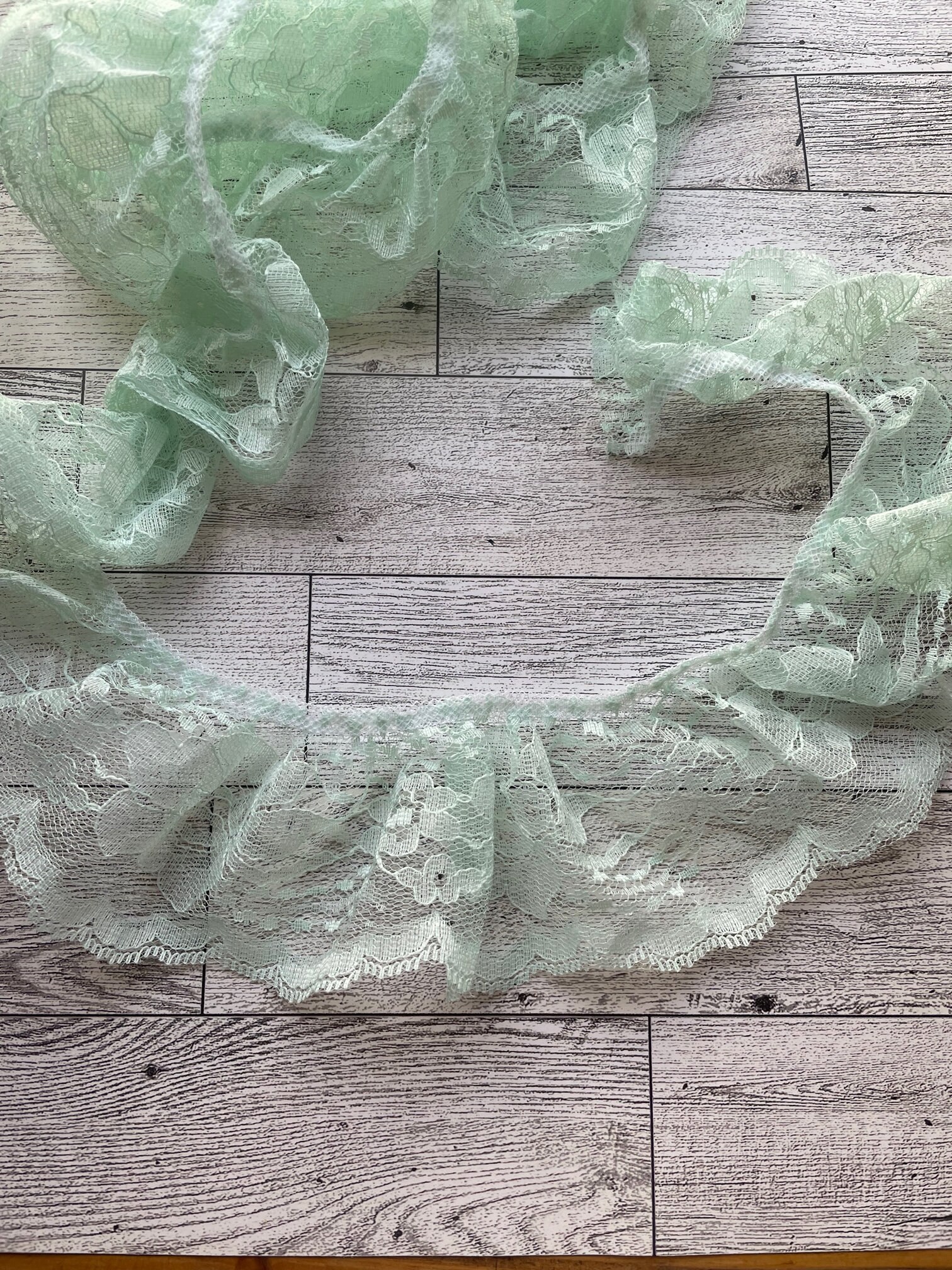 3" Wide Lace Trim Seafoam Green Color , Seafoam Color Lace Trim 3" Wide ...