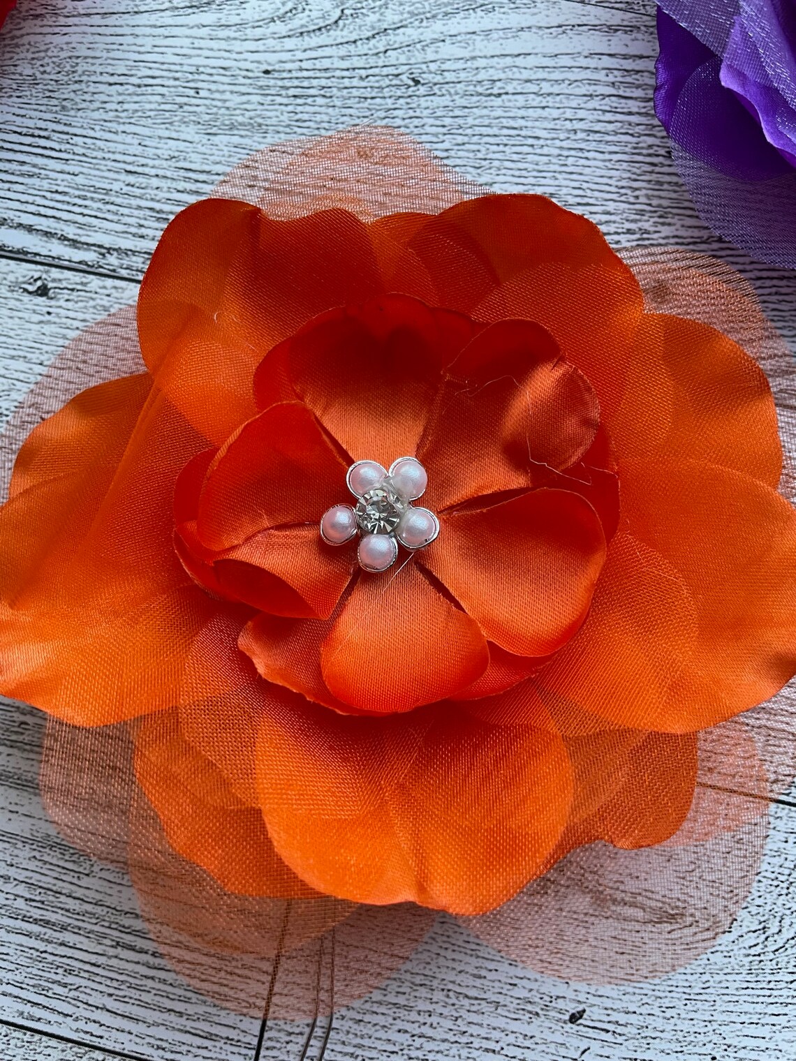 Fuchsia Silk Flower: 4" Organza Satin Craft Accessory - Etsy