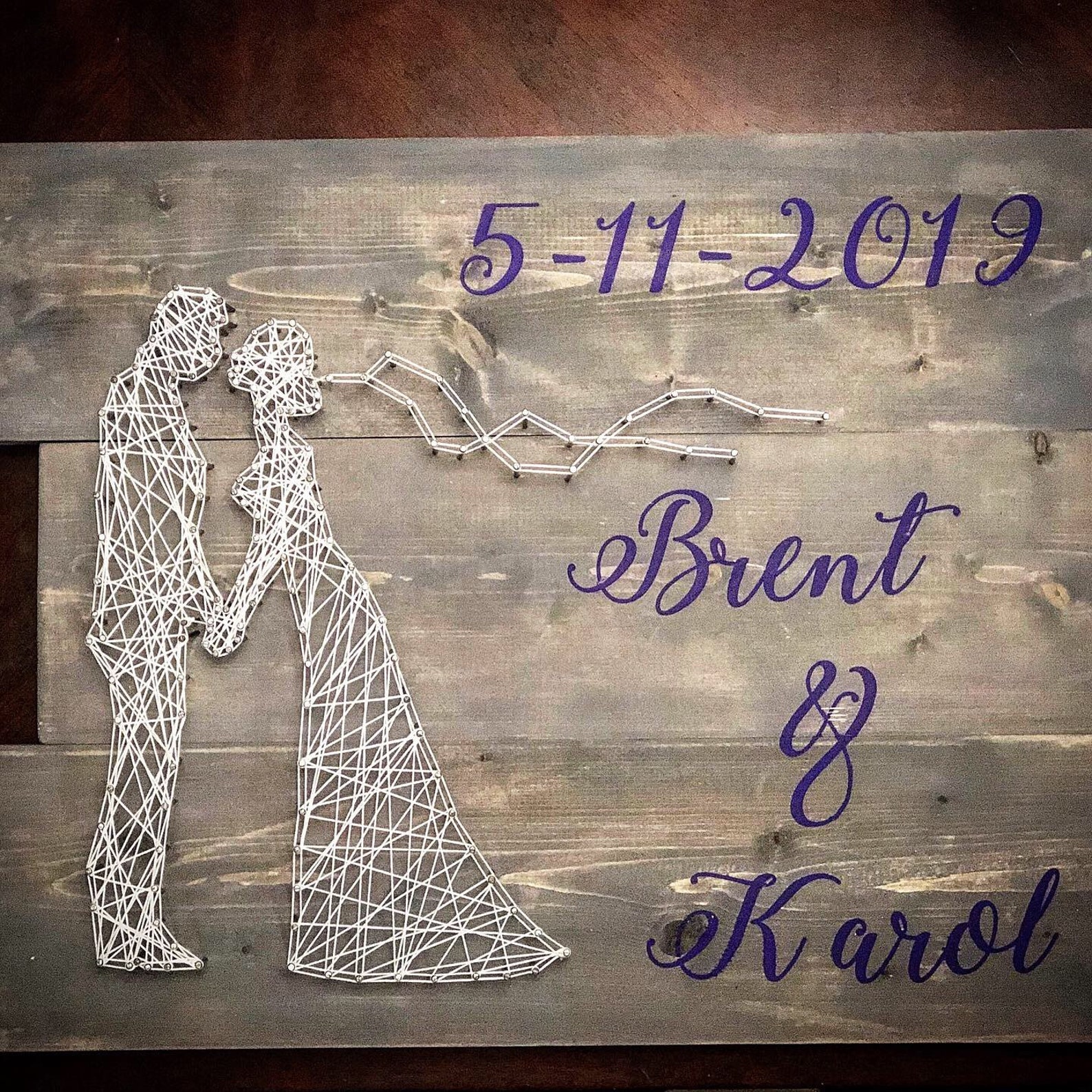Custom Wooden Wedding Nail, String Art - Etsy