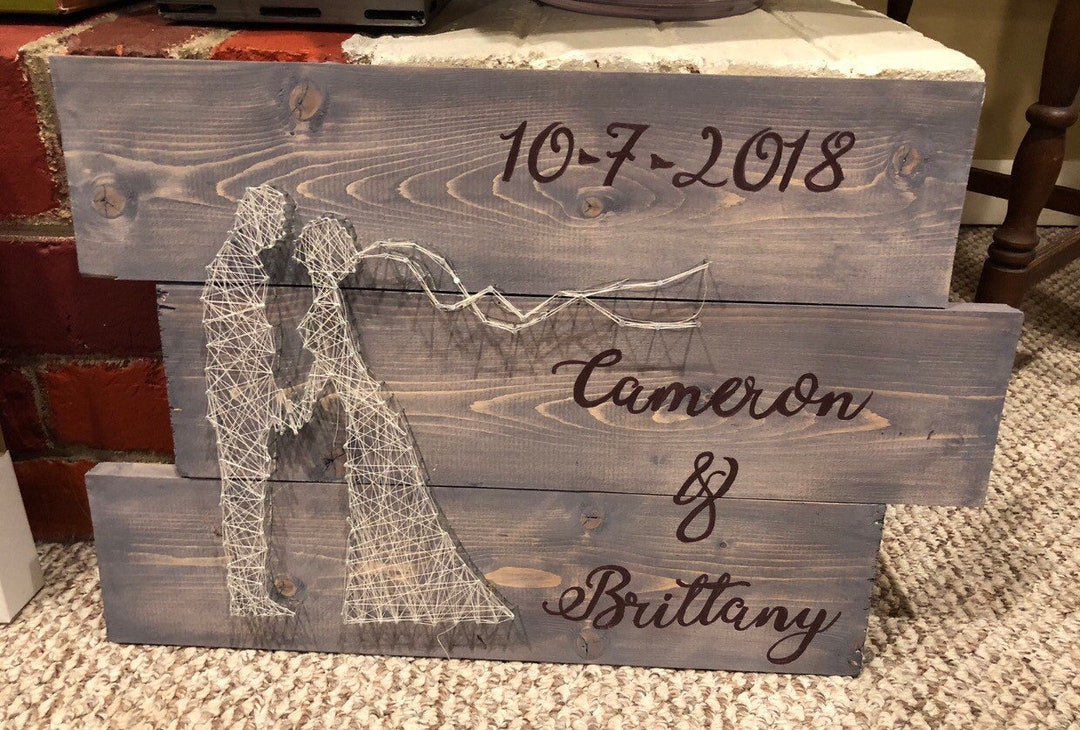 Custom Wooden Wedding Nail, String Art - Etsy