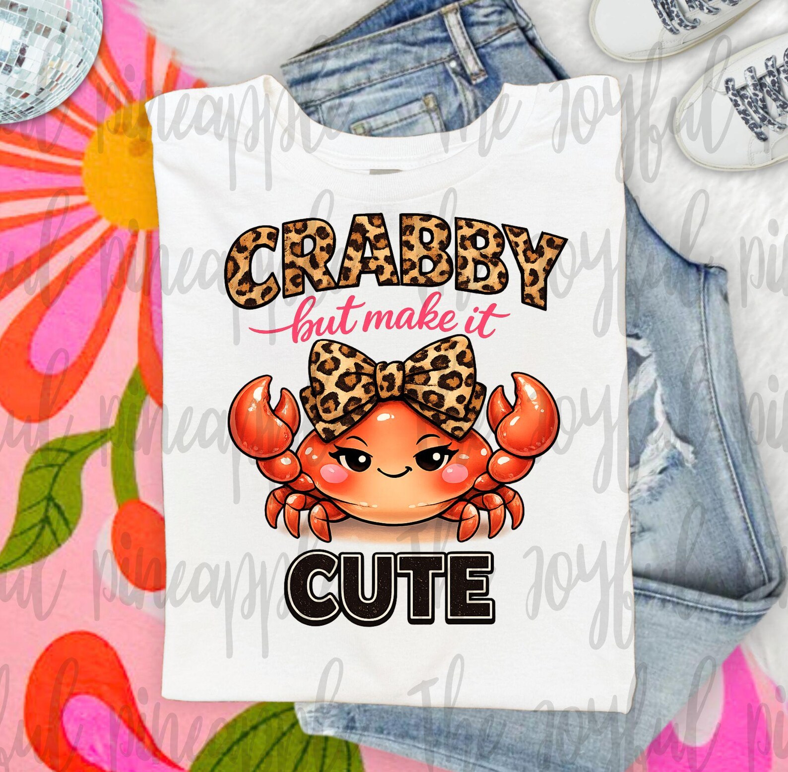 Crabby Leopard Bow Crab PNG, Funny Summer Beach Graphic (digital ...