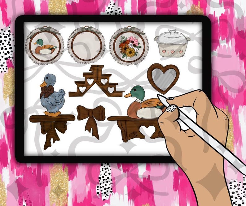 Grandma Core Goose Clip Art Set |vintage and Primitive Country Clipart ...