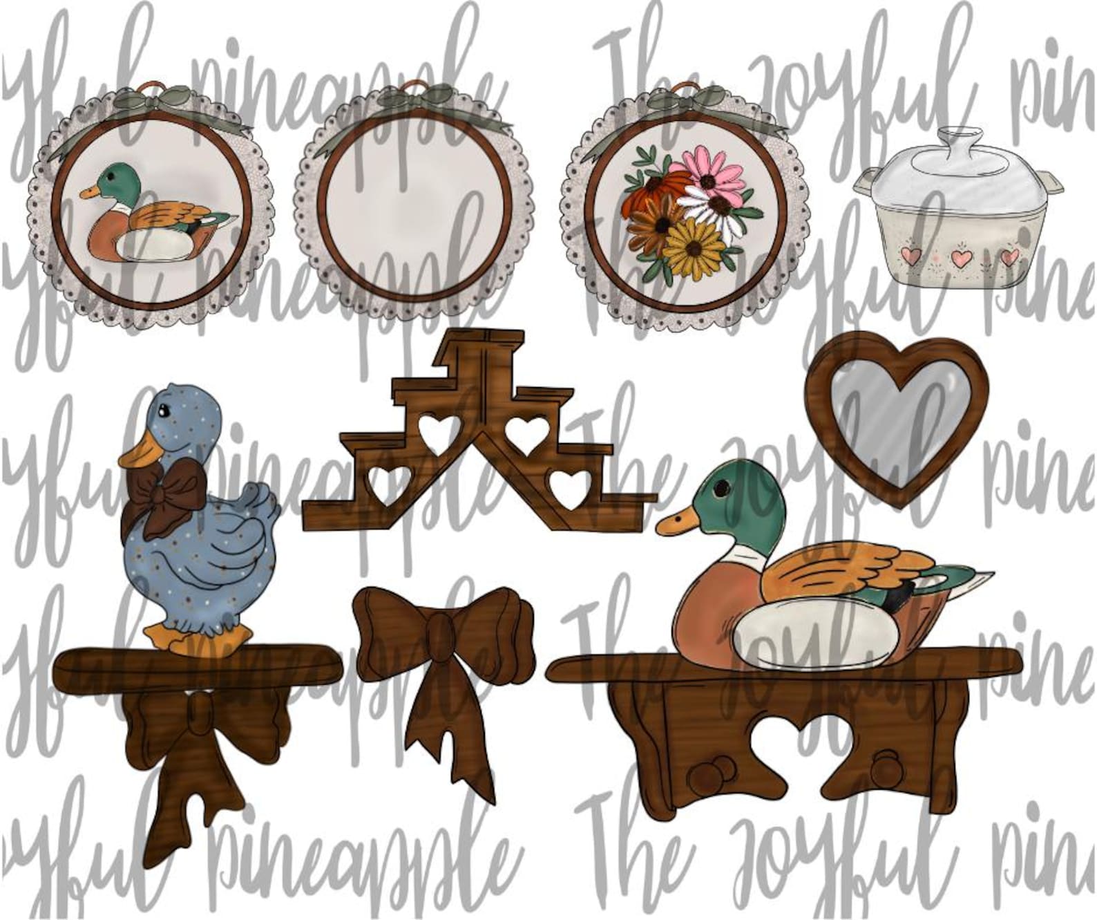 Grandma Core Goose Clip Art Set |vintage and Primitive Country Clipart ...