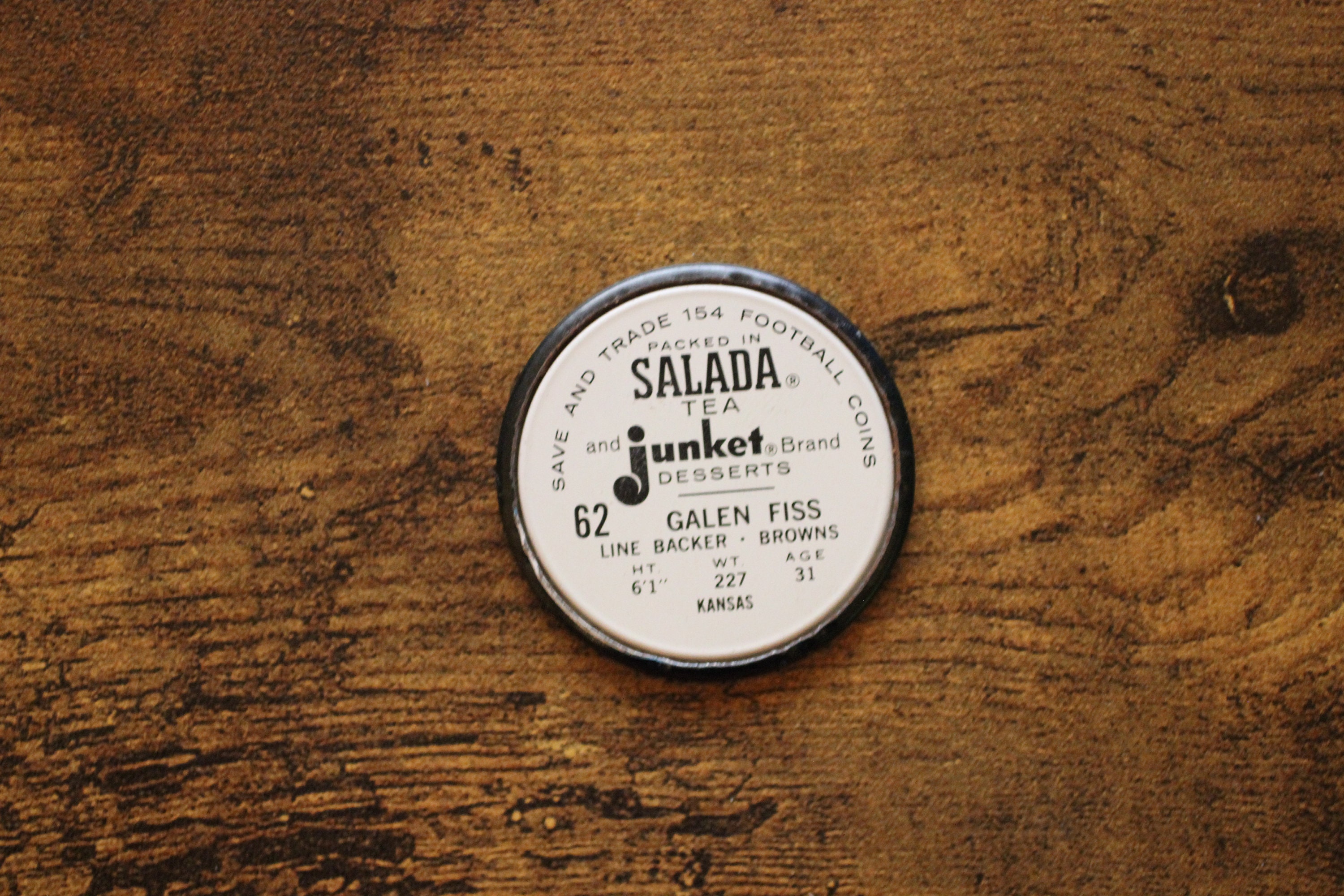 1962 Salada Tea and Junket Desserts Galen Fiss Coin - Vintage Cleveland ...