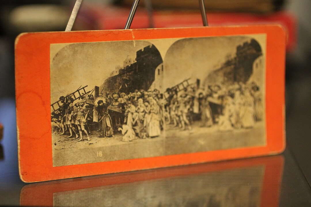 Antique Jesus Consoles the Local Women Crucifixion Scene Bavarian ...