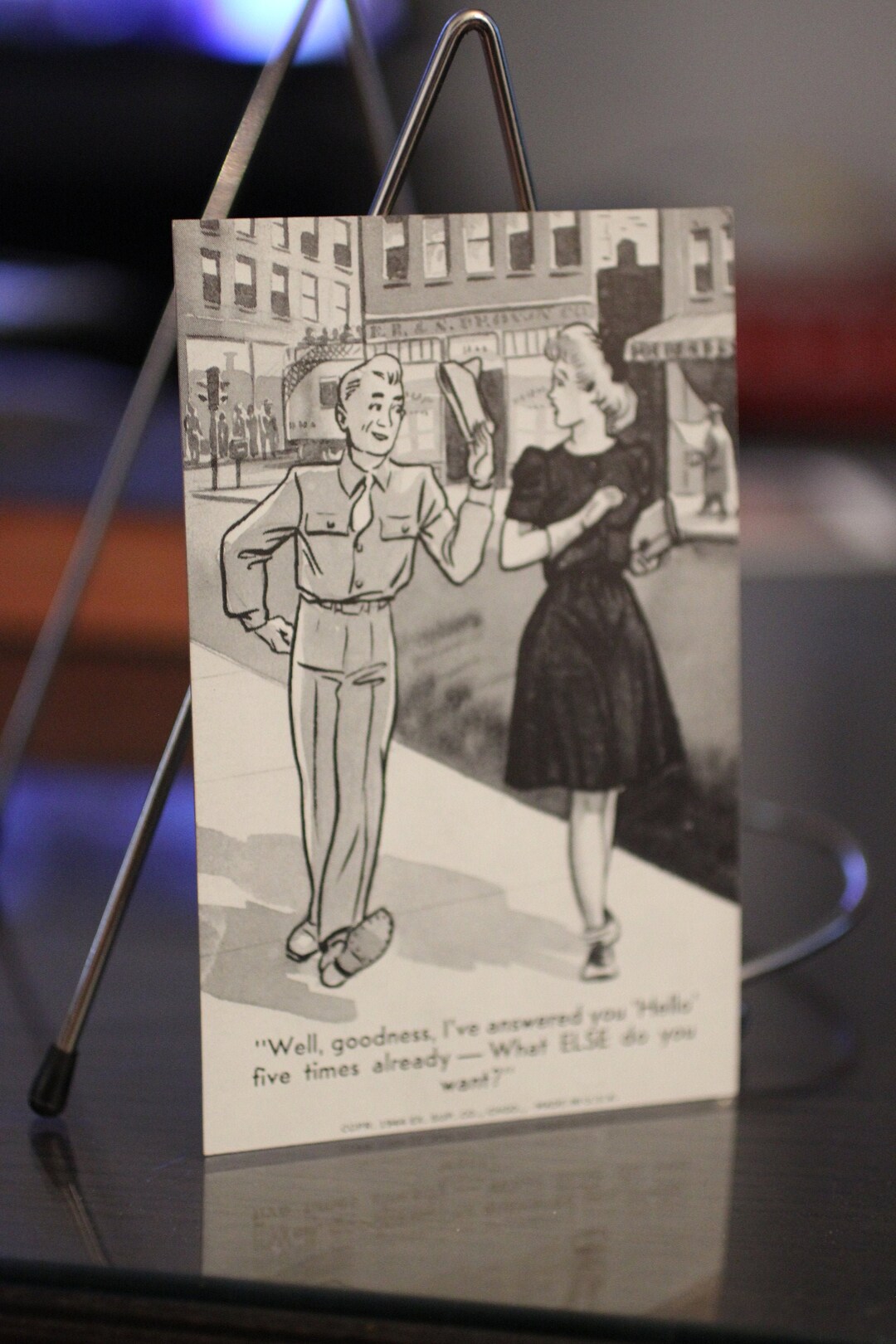 1944 WWII Risque Cartoon Arcade Card - Saying Hello - Etsy