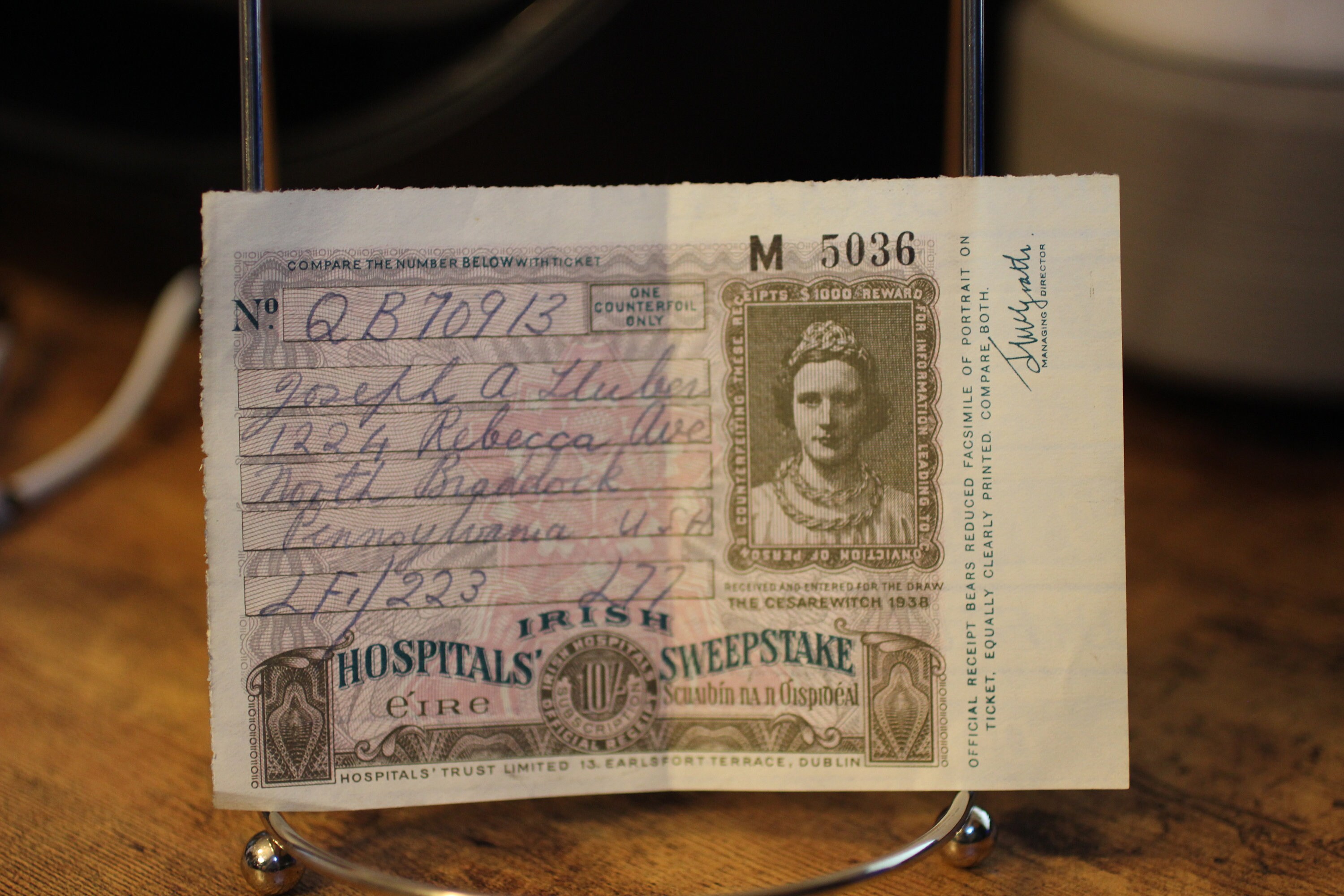 1938 Irish Hospitals' Sweepstake Ticket - Antique Lottery - Etsy