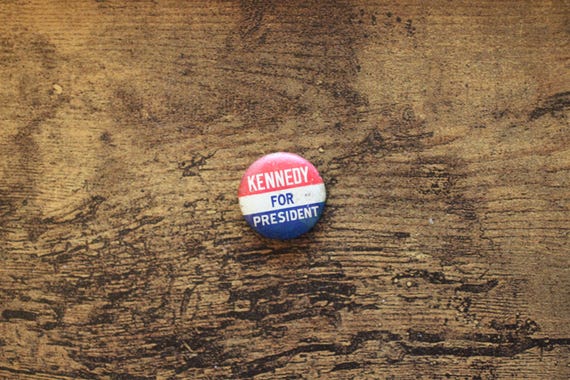 1960 John F. Kennedy for President Pin Backed Button - Gem