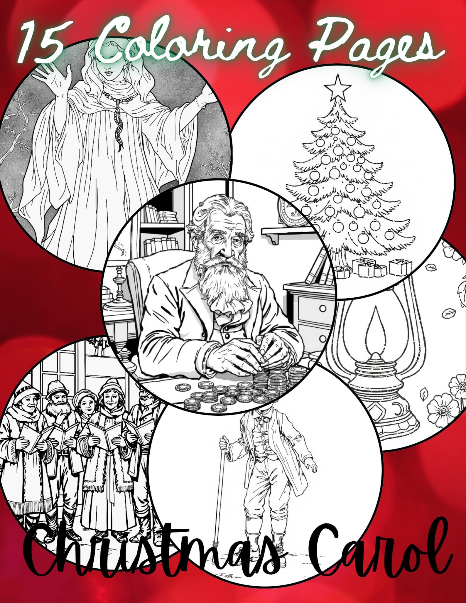 15 Christmas Carol by Charles Dickens Coloring Pages for All Ages - Etsy