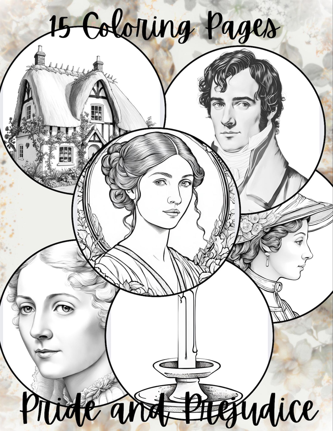 15 Pride and Prejudice by Jane Austin Coloring Pages for All Ages - Etsy