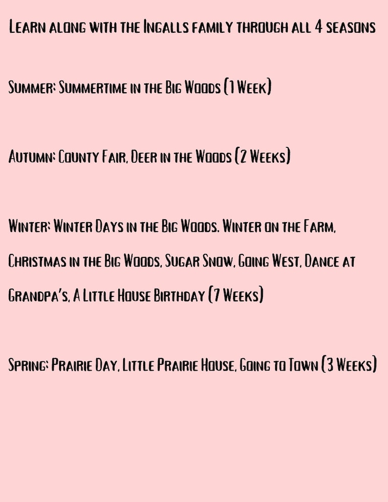 A Little House YEAR Bundle Little House on the Prairie Homeschool ...