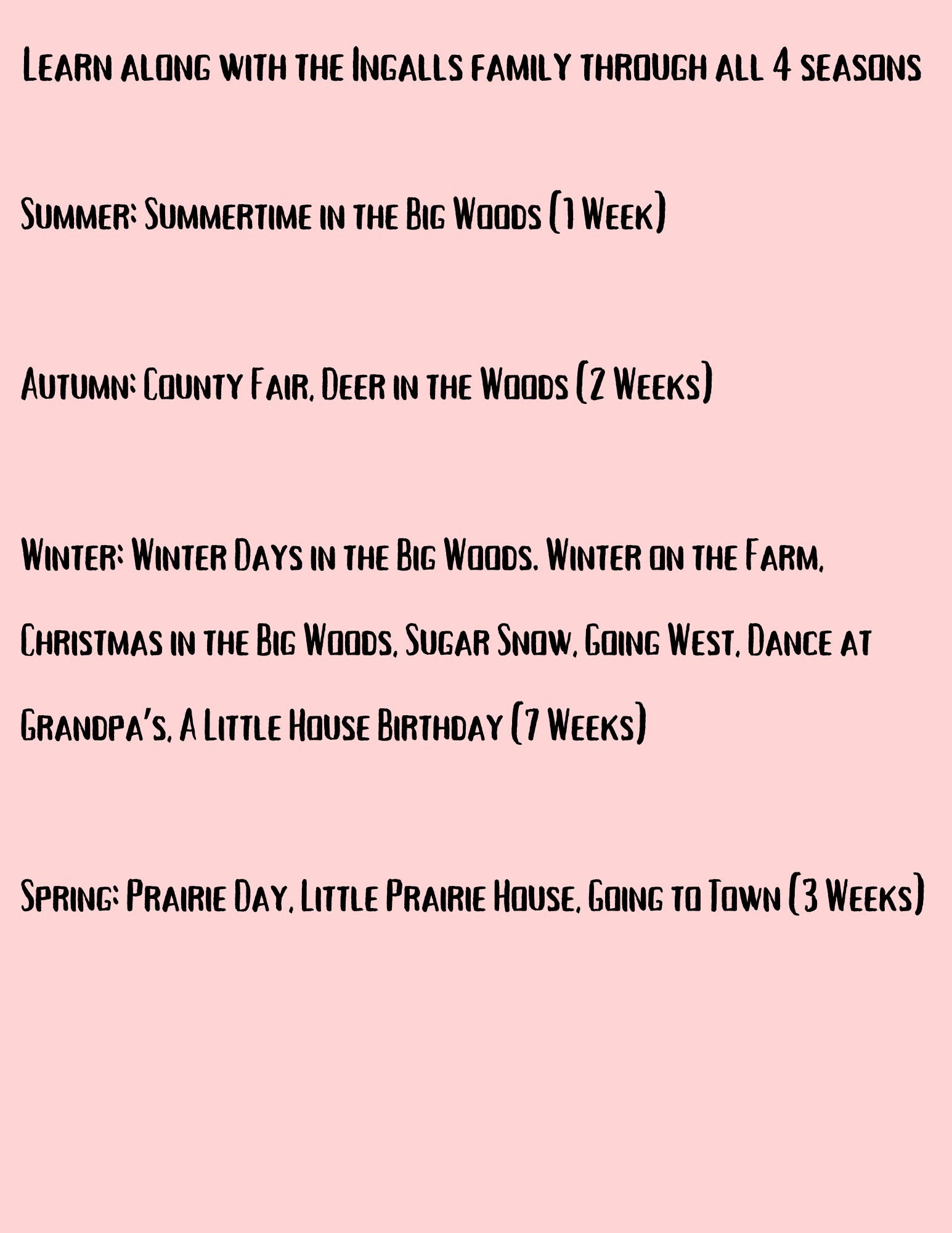 A Little House YEAR Bundle Little House on the Prairie Homeschool ...