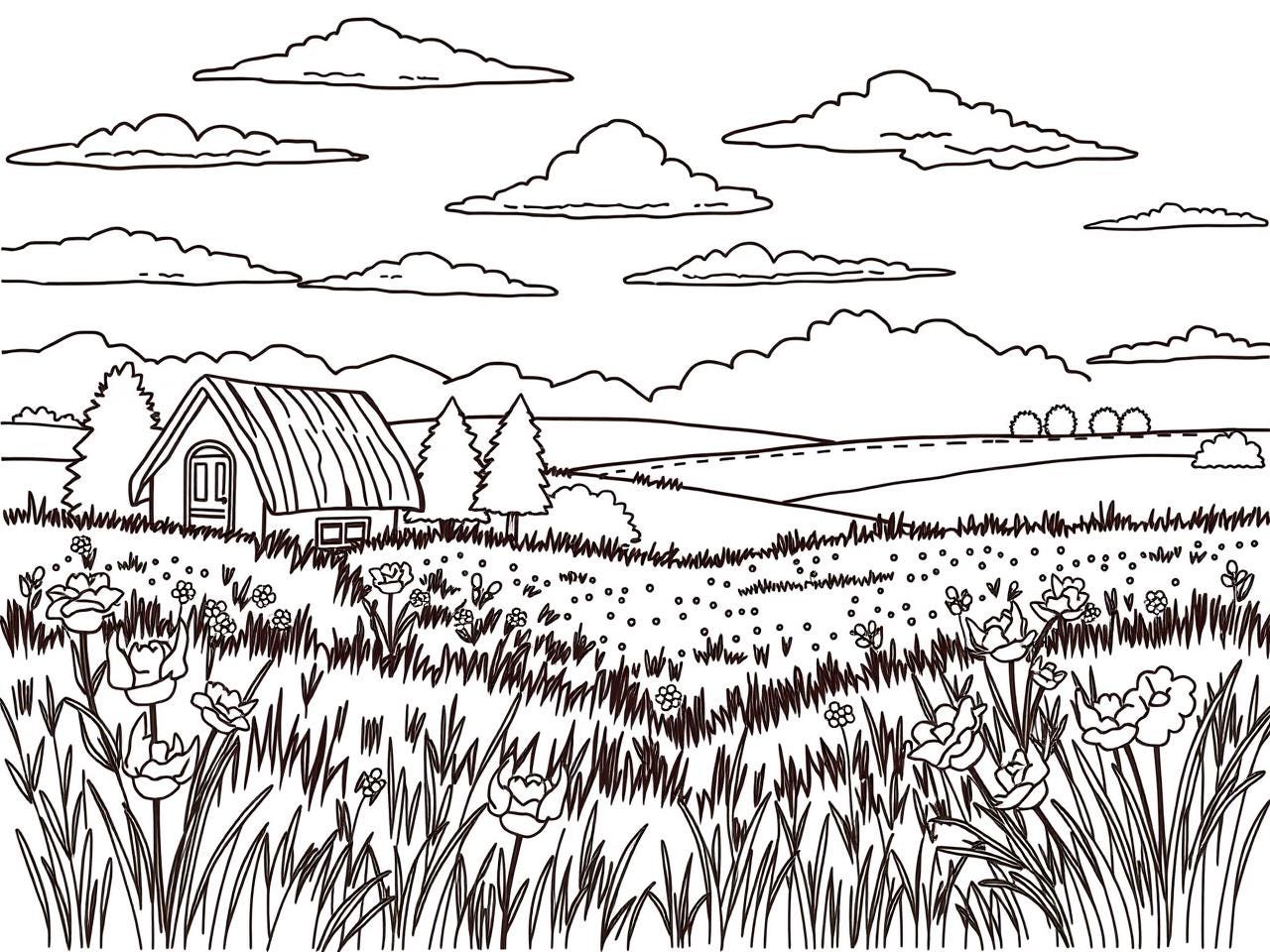 Pioneer Prairie Little House Coloring Pages Inspired by Laura Ingalls ...