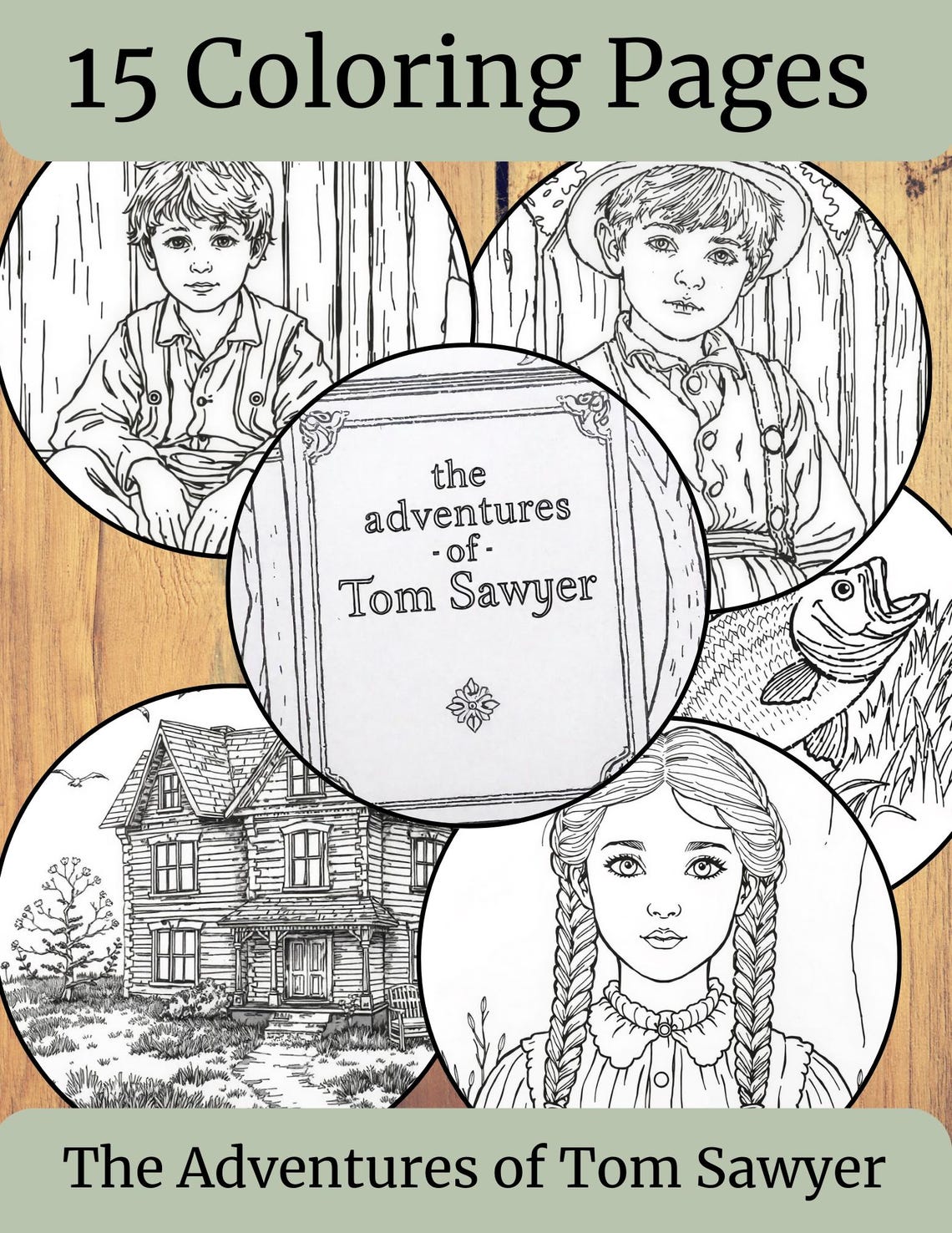 15 Adventures of Tom Sawyer by Mark Twain Coloring Pages for All Ages ...