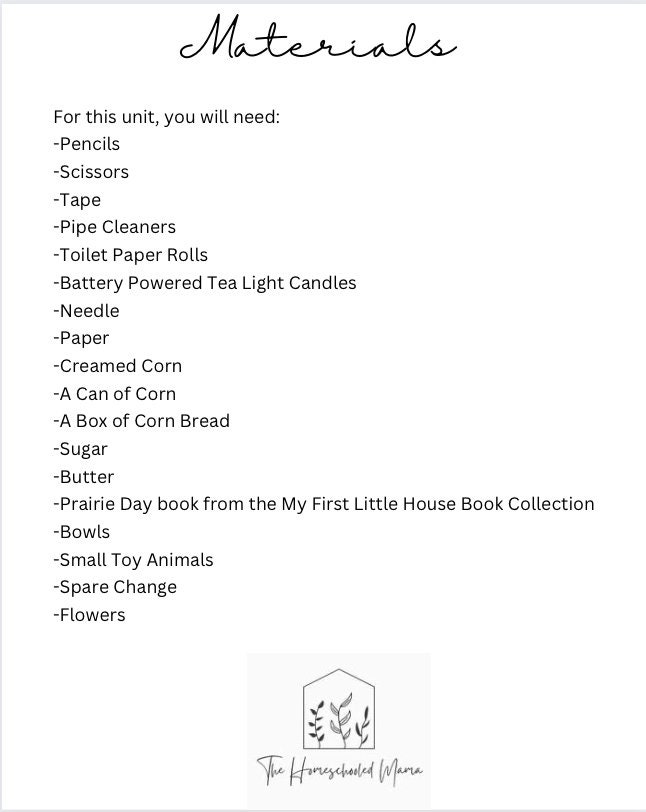 Prairie Day Little House on the Prairie Homeschool Charlotte Mason ...