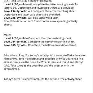 Little Blue Truck Halloween Homeschool Curriculum for Toddler Preschool ...