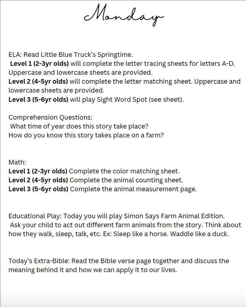 Little Blue Truck Springtime Homeschool Curriculum for Toddler ...