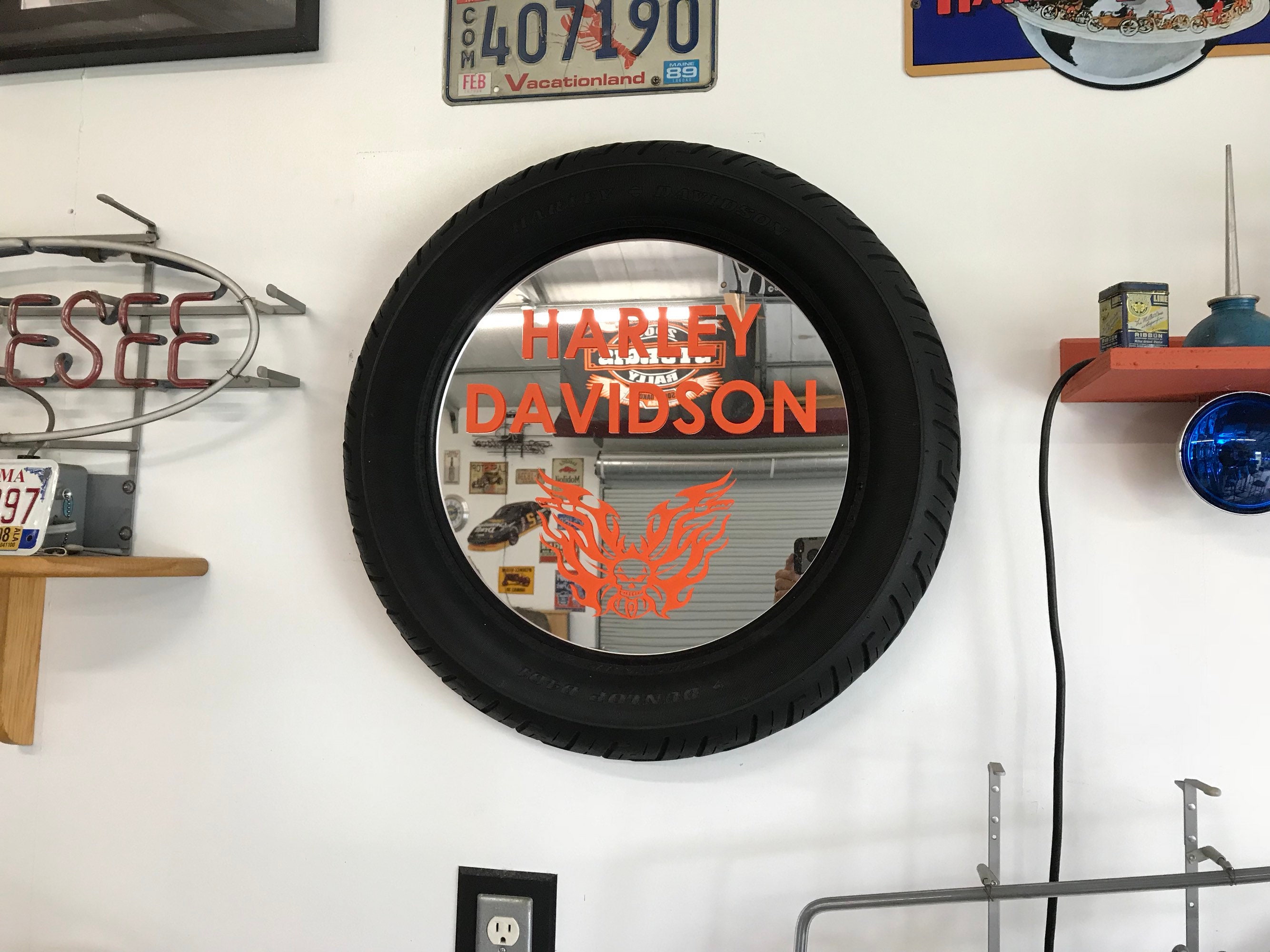 Motorcycle Tire Mirror - Etsy