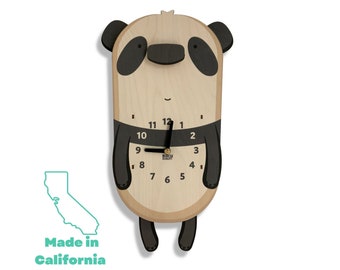 Bear Pendulum Clock Woodland Nursery Decor Kids Clock - Etsy