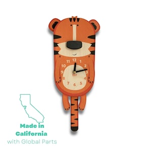 Tiger Pendulum Clock | Jungle Safari Nursery Decor | Jungle Animals ...