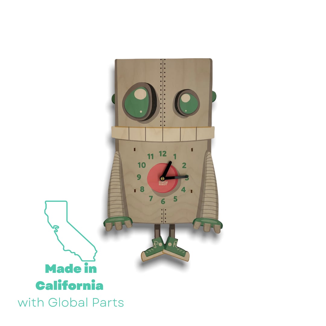 Robot Pendulum Clock | Kids Clock | Robot Wall Decor | Kids Room Decor ...