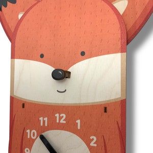 Fox Pendulum Clock Woodland Nursery Decor Kids Clock - Etsy
