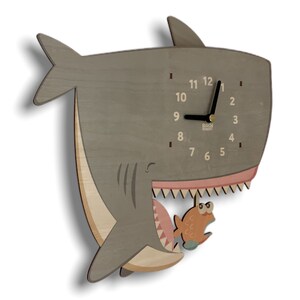 Shark Pendulum Clock Wall Clock Wall Decor for Baby Nursery or Kids ...