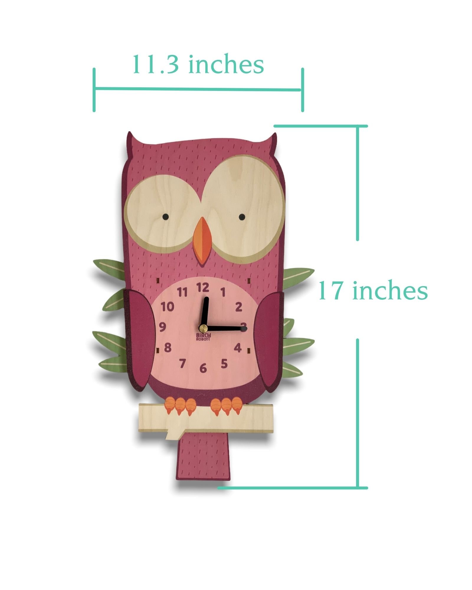 Owl Pendulum Clock Wall Clock Wall Decor Woodland - Etsy