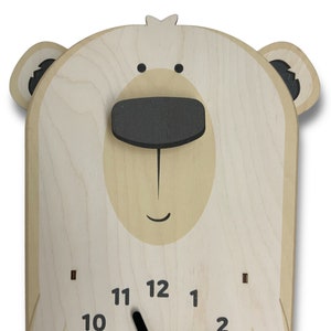 Polar Bear Pendulum Clock | Polar Bear Gift | Kids Clock | Arctic Animals | Kids Room Decor ...