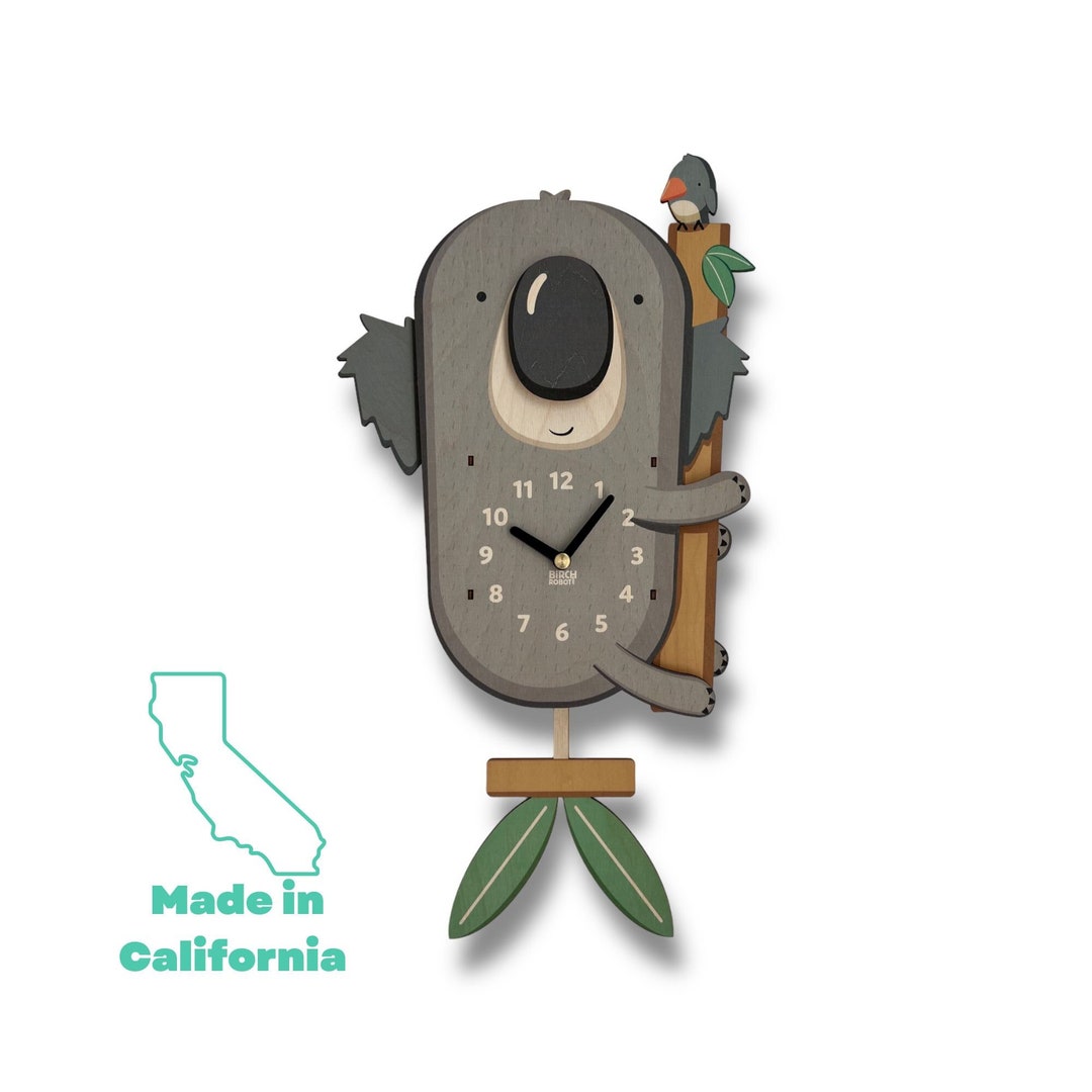Koala Pendulum Clock | Woodland Nursery Decor | Kids Clock | Woodland ...