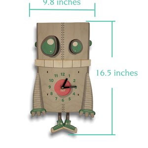 Robot Pendulum Clock | Kids Clock | Robot Wall Decor | Kids Room Decor ...