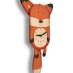 Fox Pendulum Clock | Woodland Nursery Decor | Kids Clock | Woodland ...