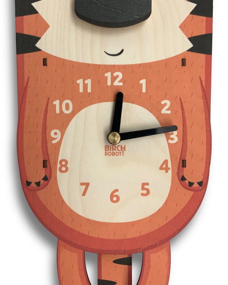 Tiger Pendulum Clock | Jungle Safari Nursery Decor | Jungle Animals ...