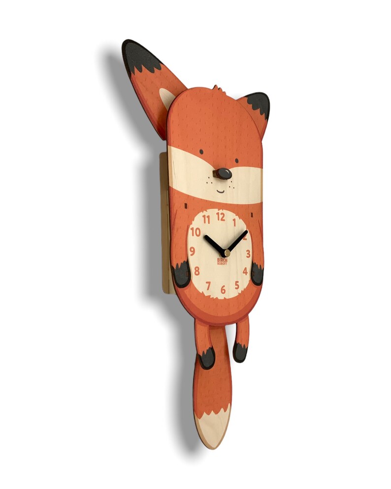 Fox Pendulum Clock Woodland Nursery Decor Kids Clock - Etsy