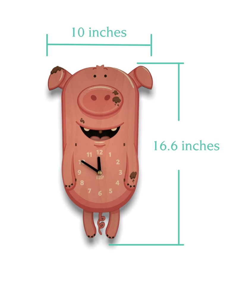Pig Pendulum Clock | Pig Wall Clock | Farm Animal Decor | Pig Gifts ...