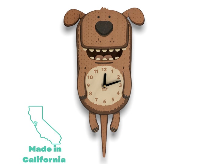 Dog Pendulum Clock Puppy Clock Dog Wagging Tail Clock Gift for Dog ...