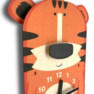 Tiger Pendulum Clock | Jungle Safari Nursery Decor | Jungle Animals ...