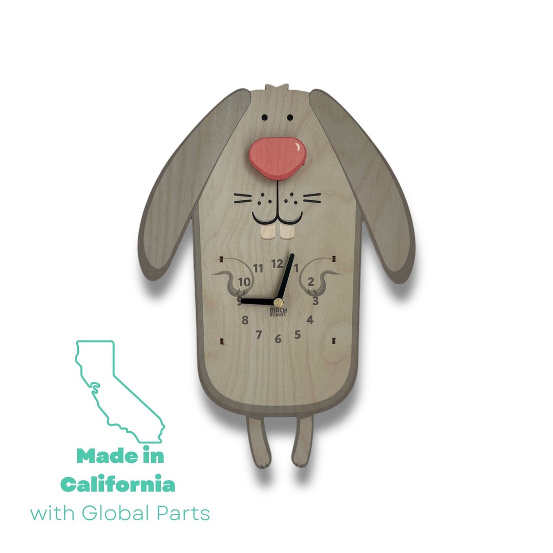 Rabbit Pendulum Clock Bunny Clock Easter Bunny Gift for Bunny Lovers ...
