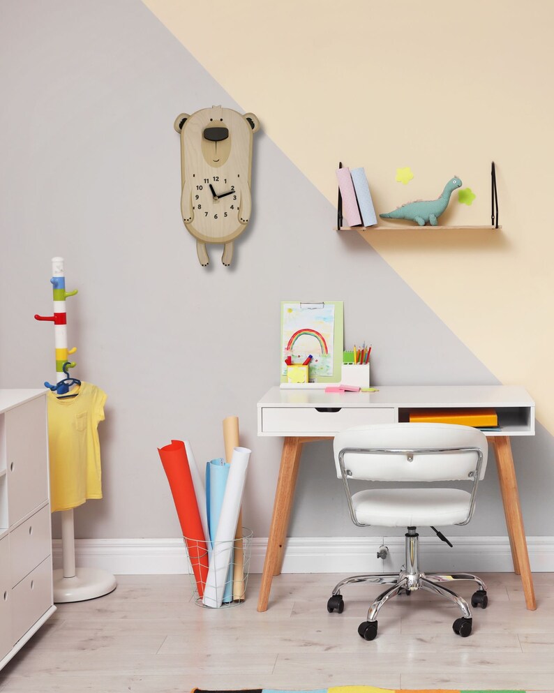 Polar Bear Pendulum Clock | Polar Bear Gift | Kids Clock | Arctic ...