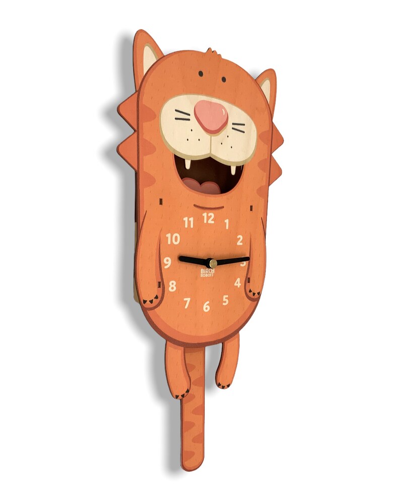 Cat Pendulum Clock Wall Clock Wall Decor for Baby Nursery - Etsy